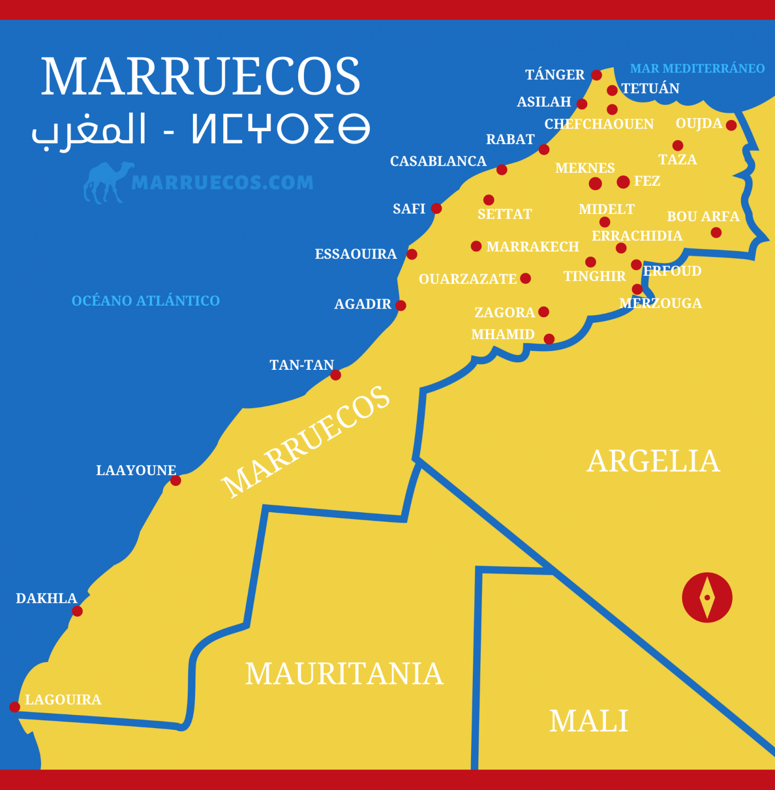 Mapa Marruecos • Donde queda Marruecos – Marruecos.com